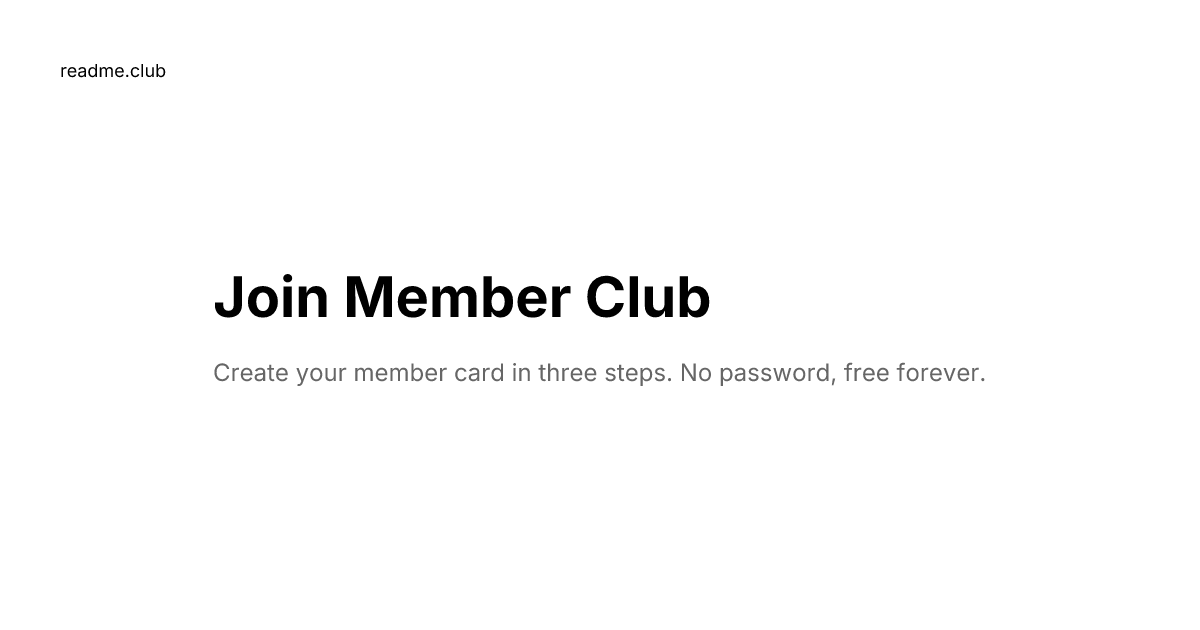 Join Member Club | readme.club